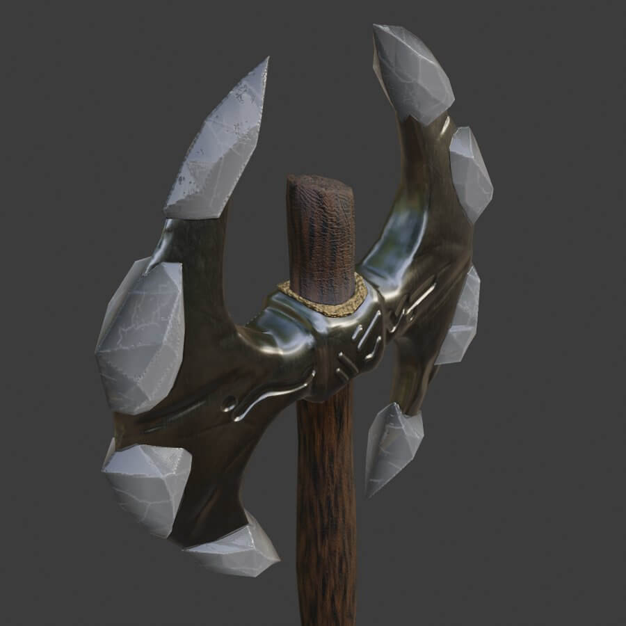 Two-handed Fantasy Axe 3D Model by ErnestoDelgado