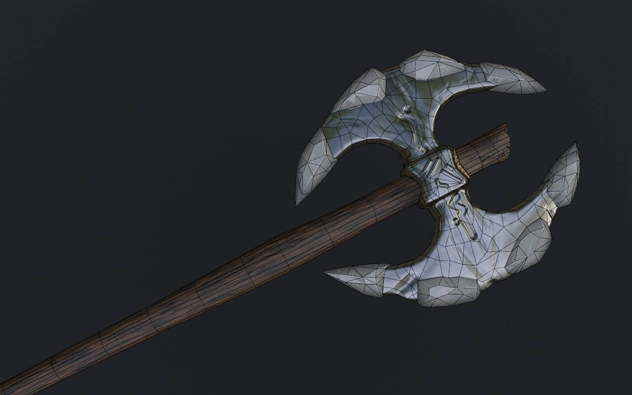 Two-handed Fantasy Axe 3D Model by ErnestoDelgado