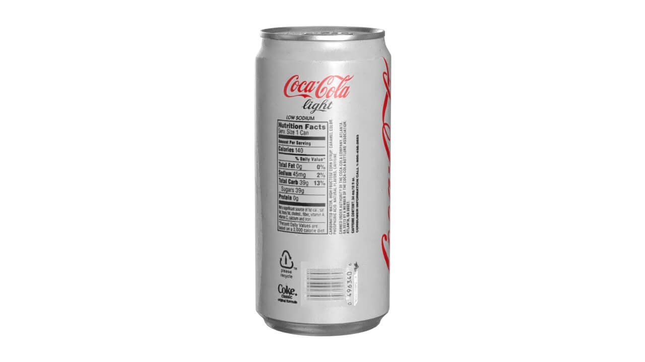 Coca Cola Light Drink Can Sleek 250ml 04 - 3D Model by ERTAN ZORLU