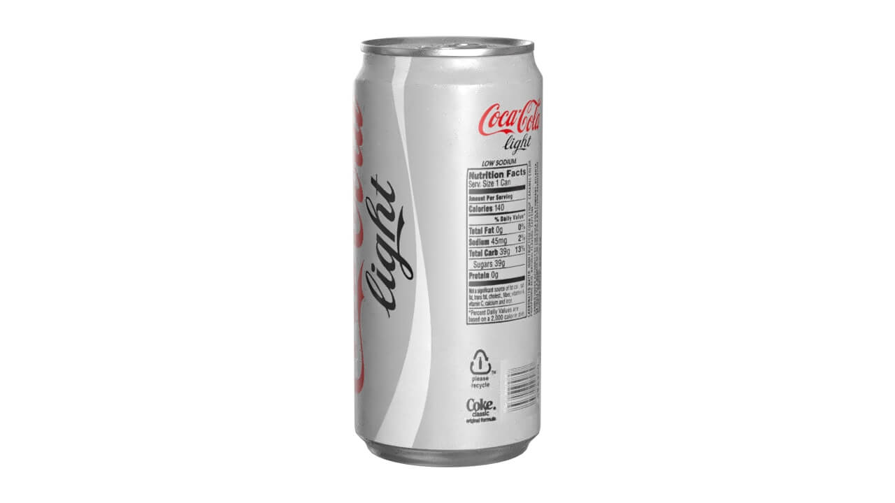 Coca Cola Light Drink Can Sleek 250ml 04 - 3D Model by ERTAN ZORLU
