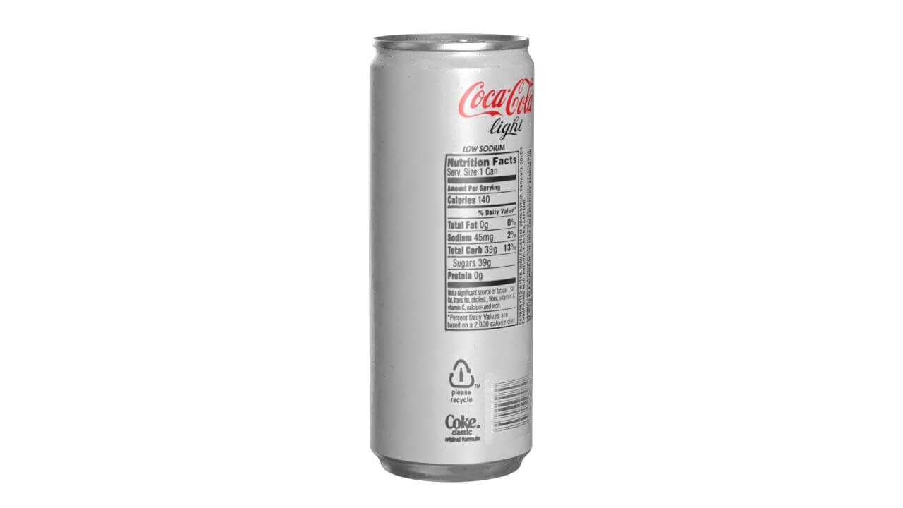 Coca Cola Light Drink Can Slim 250ml 02 - 3D Model by ERTAN ZORLU