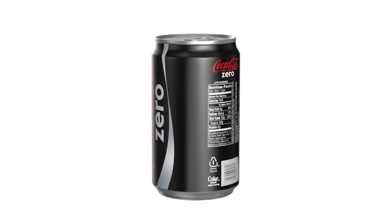 Coca Cola Zero Drink Can Sleek 200ml 03 - 3D Model by ERTAN ZORLU