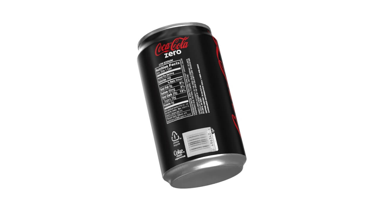 Coca Cola Zero Drink Can Sleek 200ml 03 - 3D Model by ERTAN ZORLU