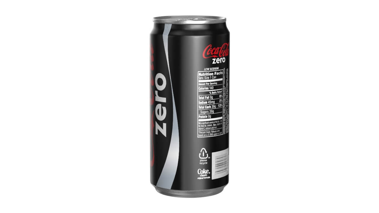 Coca Cola Zero Drink Can Sleek 250ml 04 - 3D Model by ERTAN ZORLU