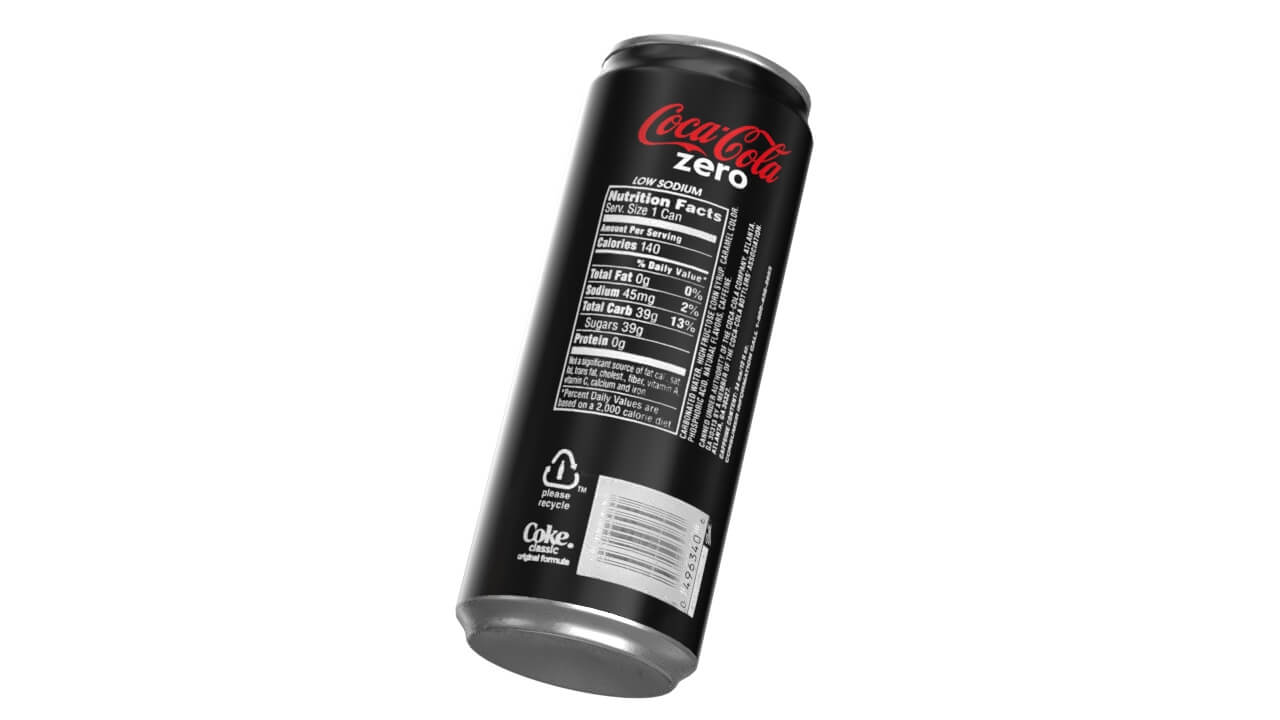 Coca Cola Zero Drink Can Sleek 330ml 07 - 3D Model by ERTAN ZORLU