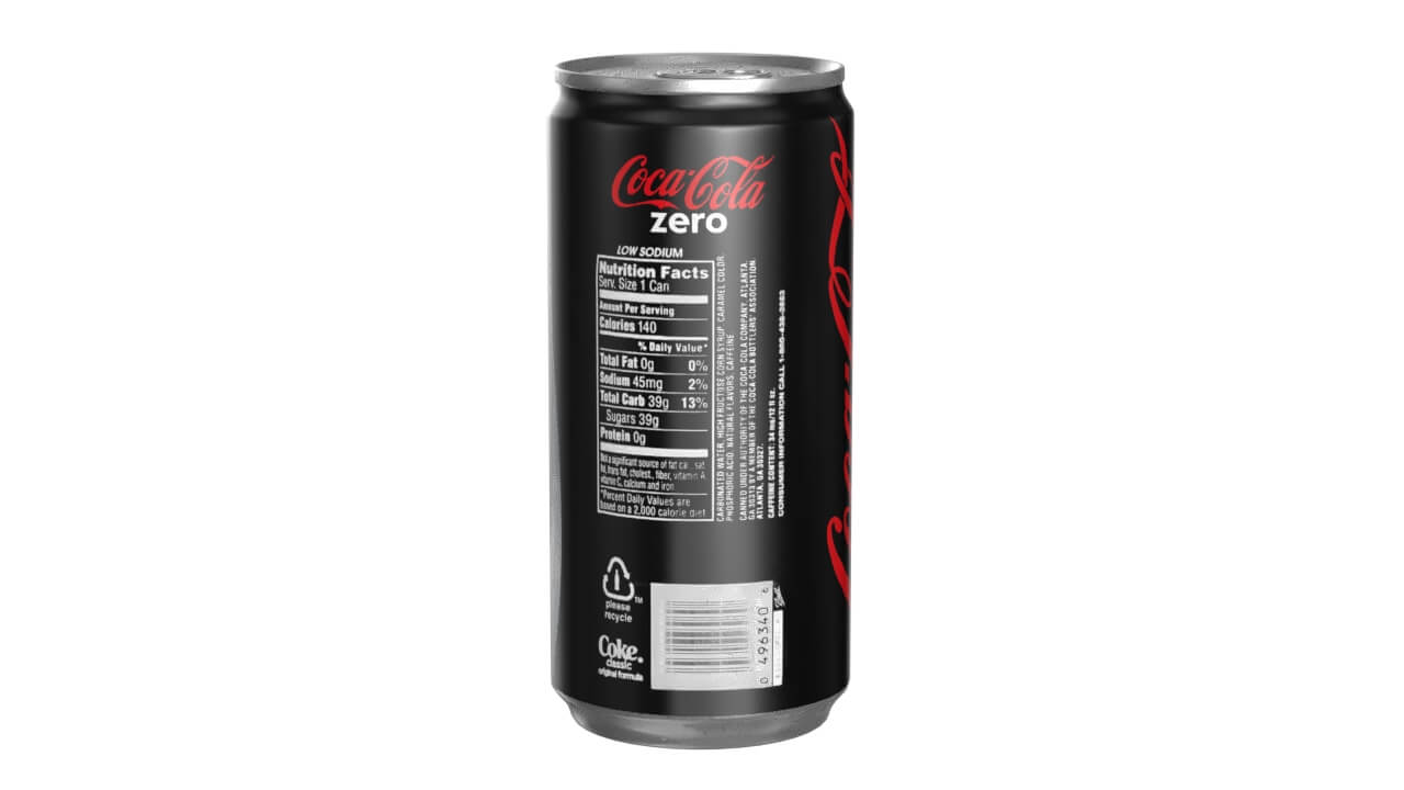 Coca Cola Zero Drink Can Slim 190ml 01 - 3D Model by ERTAN ZORLU