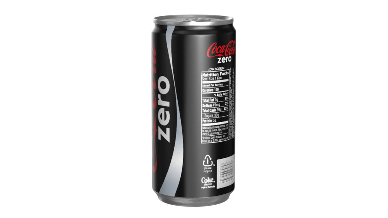 Coca Cola Zero Drink Can Slim 190ml 01 - 3D Model by ERTAN ZORLU