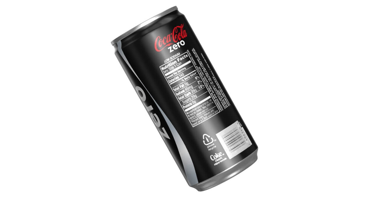Coca Cola Zero Drink Can Slim 190ml 01 - 3D Model by ERTAN ZORLU