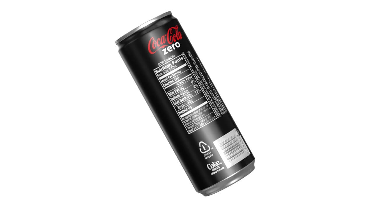 Coca Cola Zero Drink Can Slim 250ml 02 - 3D Model by ERTAN ZORLU