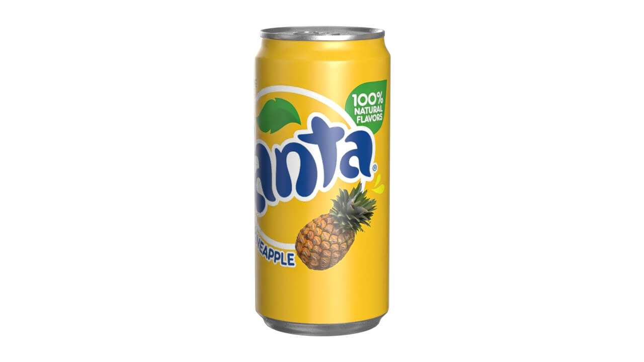 Fanta Pineapple Drink Can Sleek 250ml 04 - 3D Model by ERTAN ZORLU