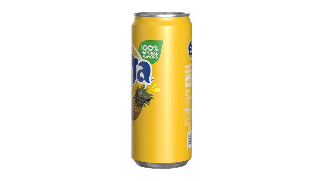 Fanta Pineapple Drink Can Sleek 310ml 06 - 3D Model by ERTAN ZORLU