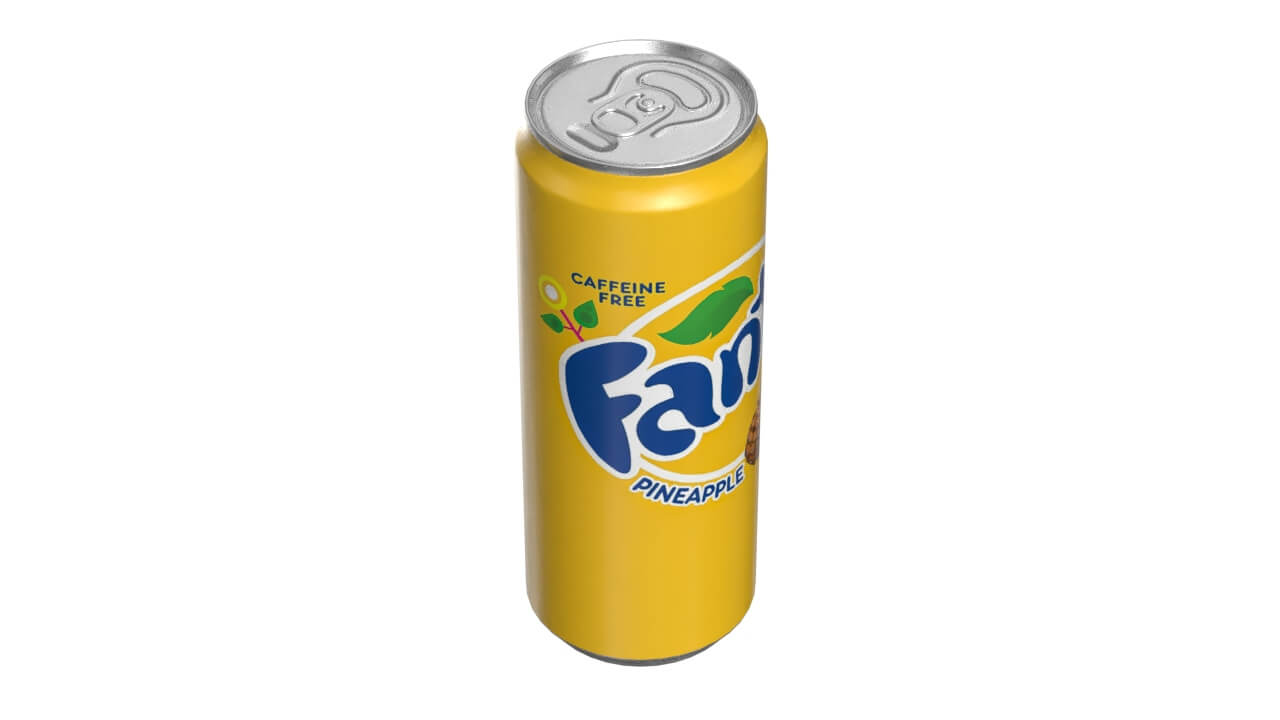 Fanta Pineapple Drink Can Sleek 330ml 07 - 3D Model by ERTAN ZORLU