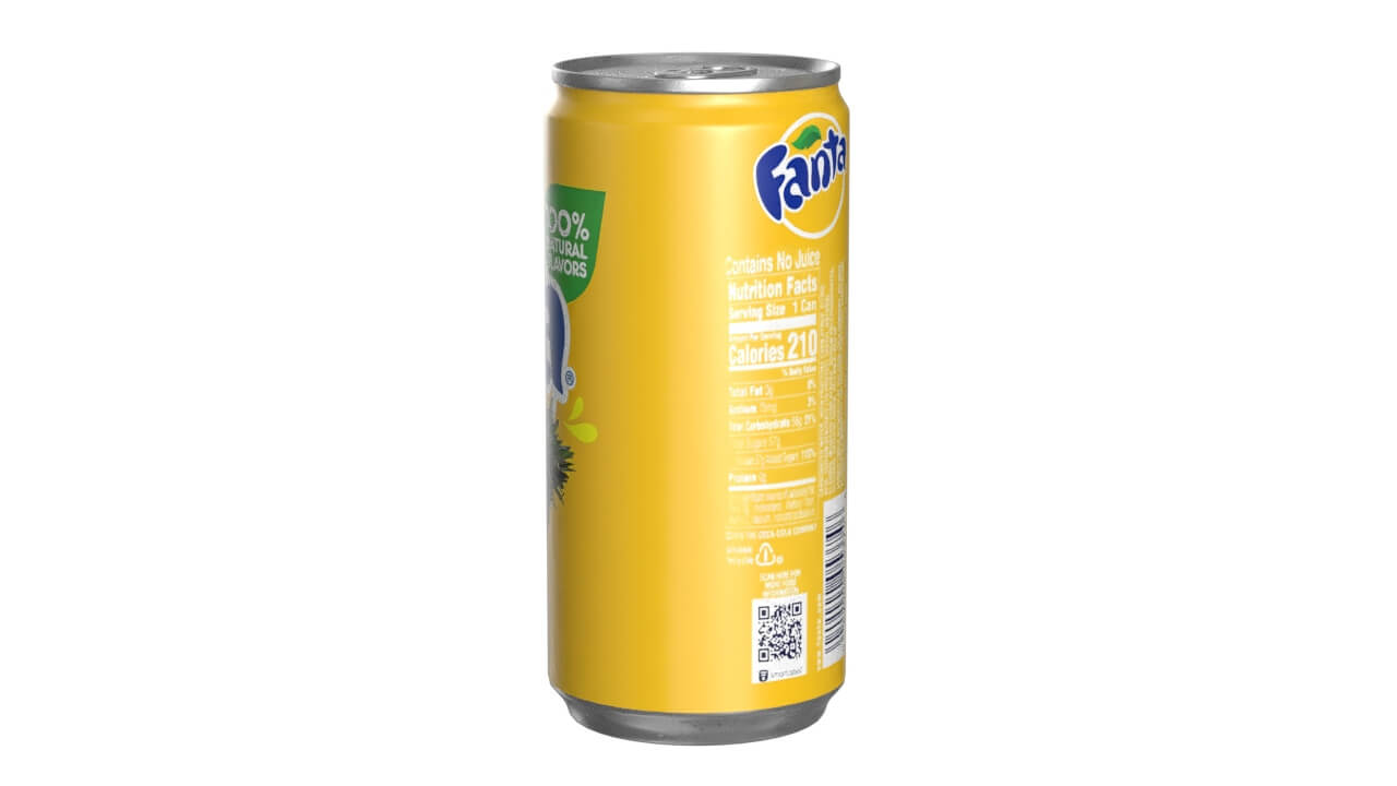 Fanta Pineapple Drink Can Slim 190ml 01 - 3D Model by ERTAN ZORLU