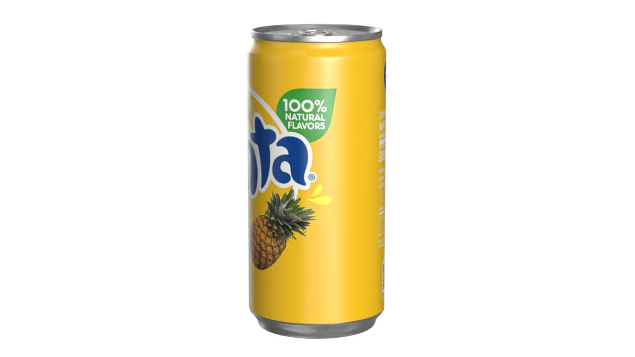 Fanta Pineapple Drink Can Slim 190ml 01 - 3D Model by ERTAN ZORLU