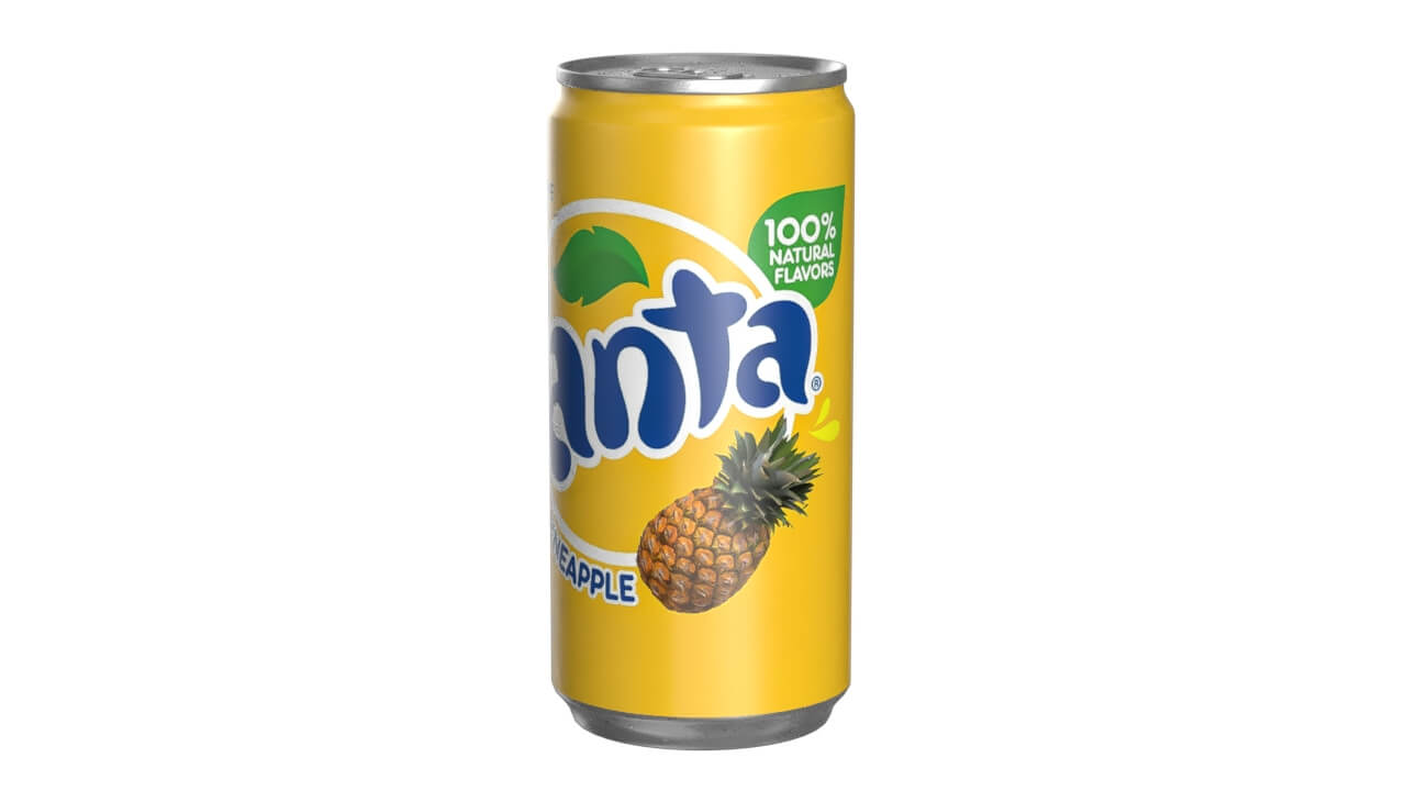 Fanta Pineapple Drink Can Slim 190ml 01 - 3D Model by ERTAN ZORLU