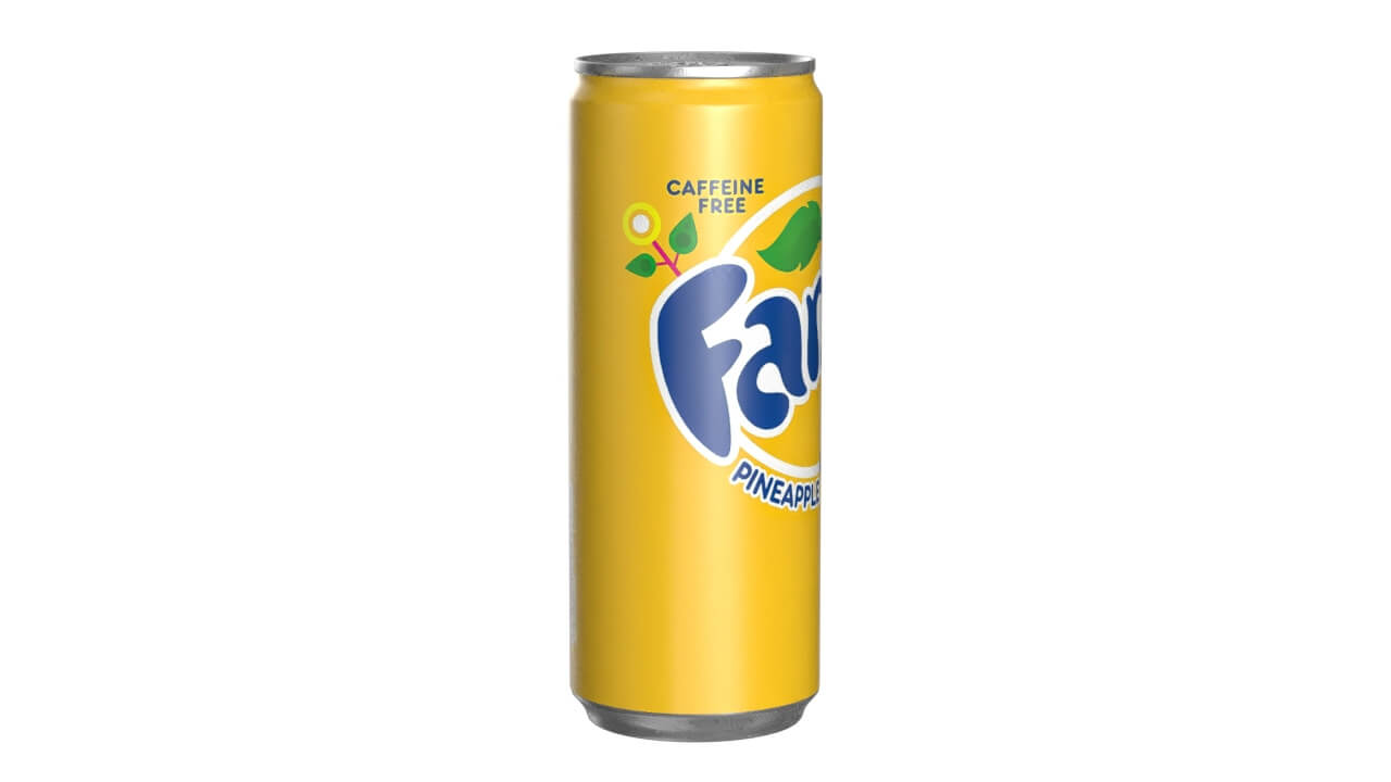 Fanta Pineapple Drink Can Slim 250ml 02 - 3D Model by ERTAN ZORLU