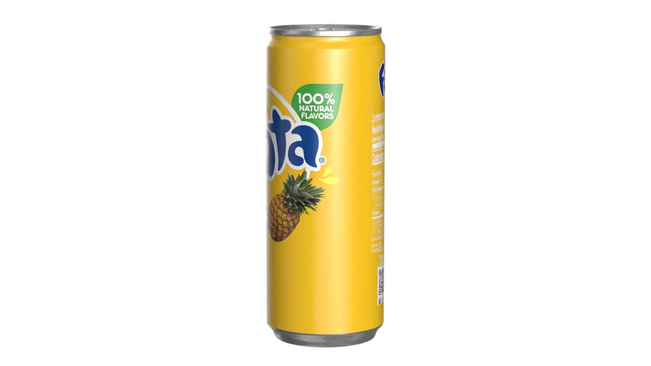 Fanta Pineapple Drink Can Slim 250ml 02 - 3D Model by ERTAN ZORLU