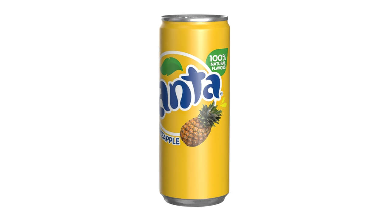 Fanta Pineapple Drink Can Slim 250ml 02 - 3D Model by ERTAN ZORLU