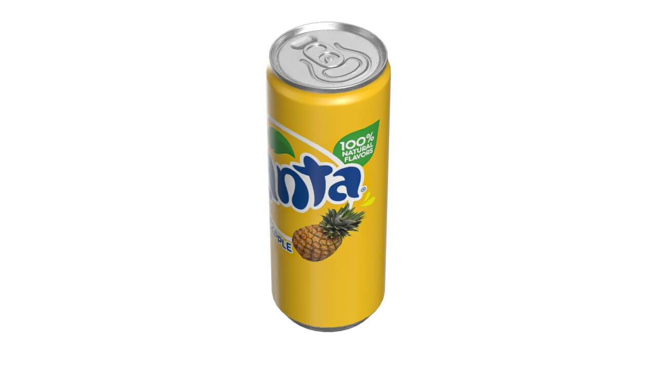 Fanta Pineapple Drink Can Slim 250ml 02 - 3D Model by ERTAN ZORLU