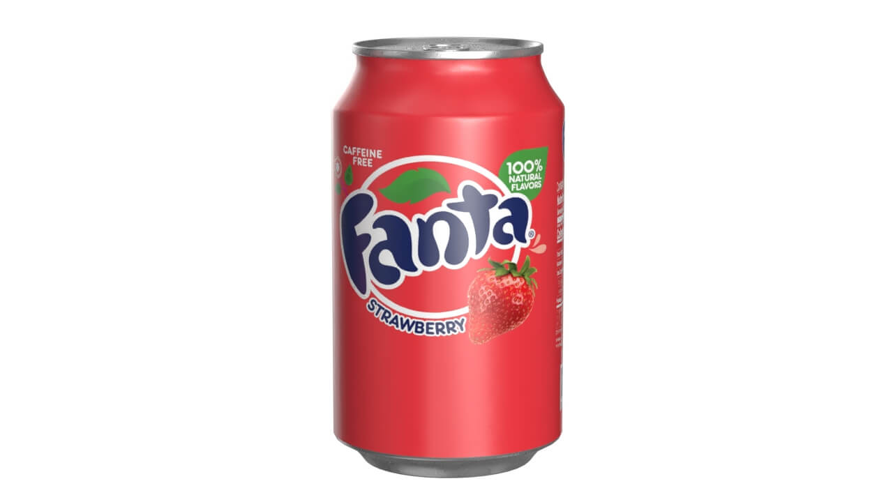 Fanta Strawberry Drink Can 330ml 10 - 3D Model by ERTAN ZORLU