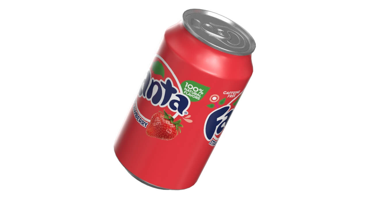 Fanta Strawberry Drink Can 330ml 10 - 3D Model by ERTAN ZORLU