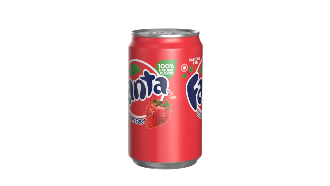 Fanta Strawberry Drink Can Sleek 200ml 03 - 3D Model by ERTAN ZORLU