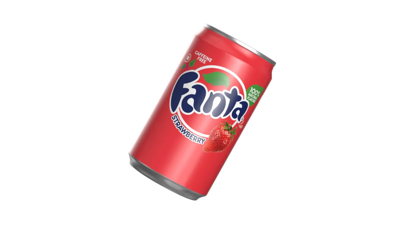 Fanta Strawberry Drink Can Sleek 200ml 03 - 3D Model by ERTAN ZORLU