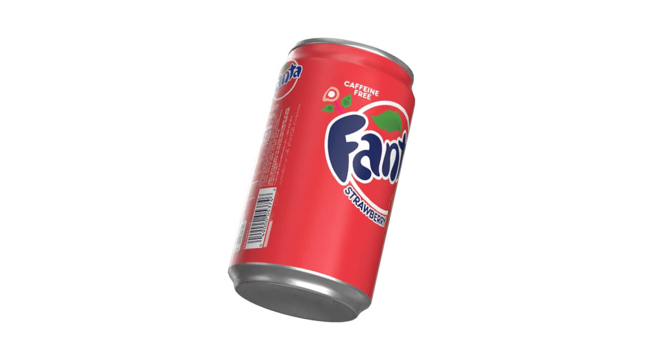 Fanta Strawberry Drink Can Sleek 200ml 03 - 3D Model by ERTAN ZORLU