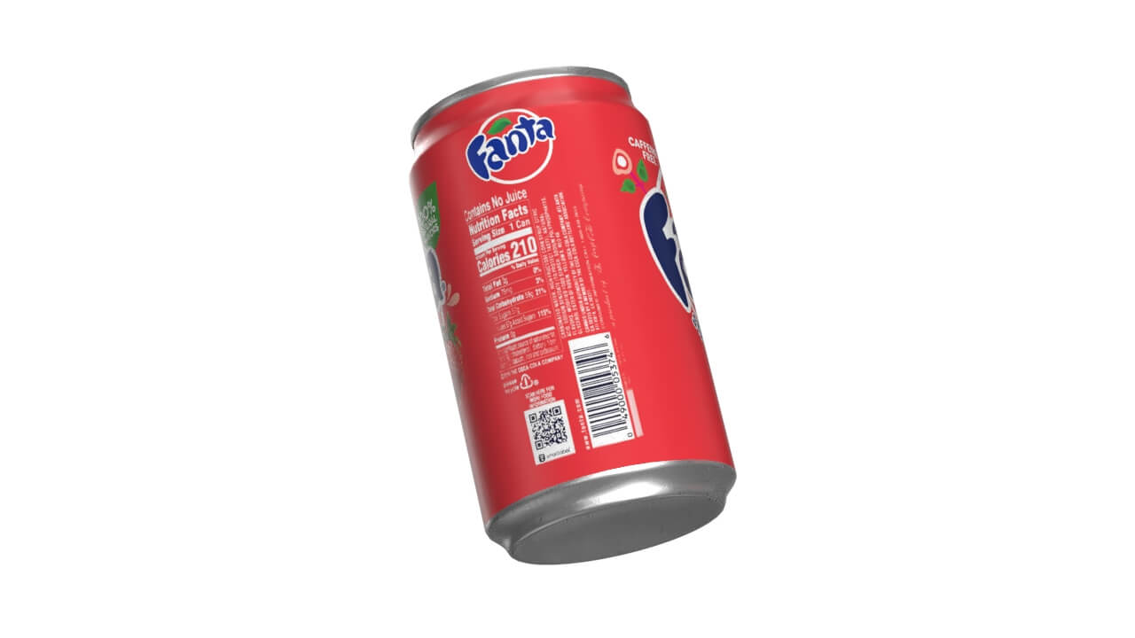 Fanta Strawberry Drink Can Sleek 200ml 03 - 3D Model by ERTAN ZORLU