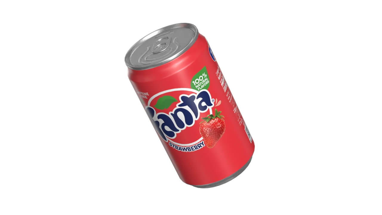 Fanta Strawberry Drink Can Sleek 200ml 03 - 3D Model by ERTAN ZORLU