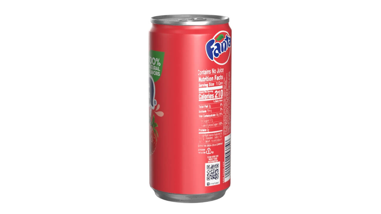 Fanta Strawberry Drink Can Slim 190ml 01 - 3D Model by ERTAN ZORLU