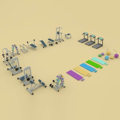 Fitness Gym Pack - 3D Model by ERTAN ZORLU