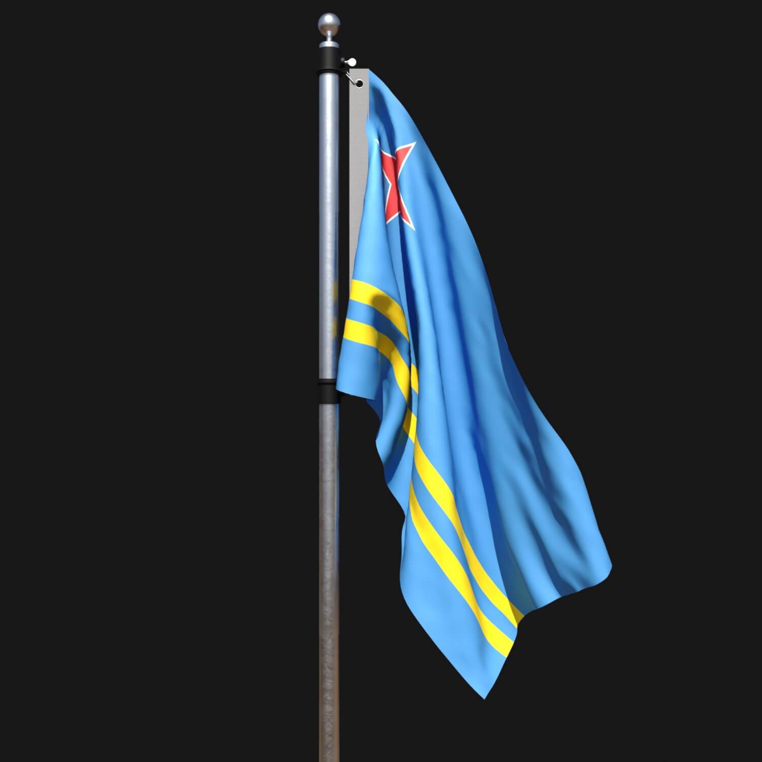 Flag of Aruba 02 - 3D Model by ERTAN ZORLU