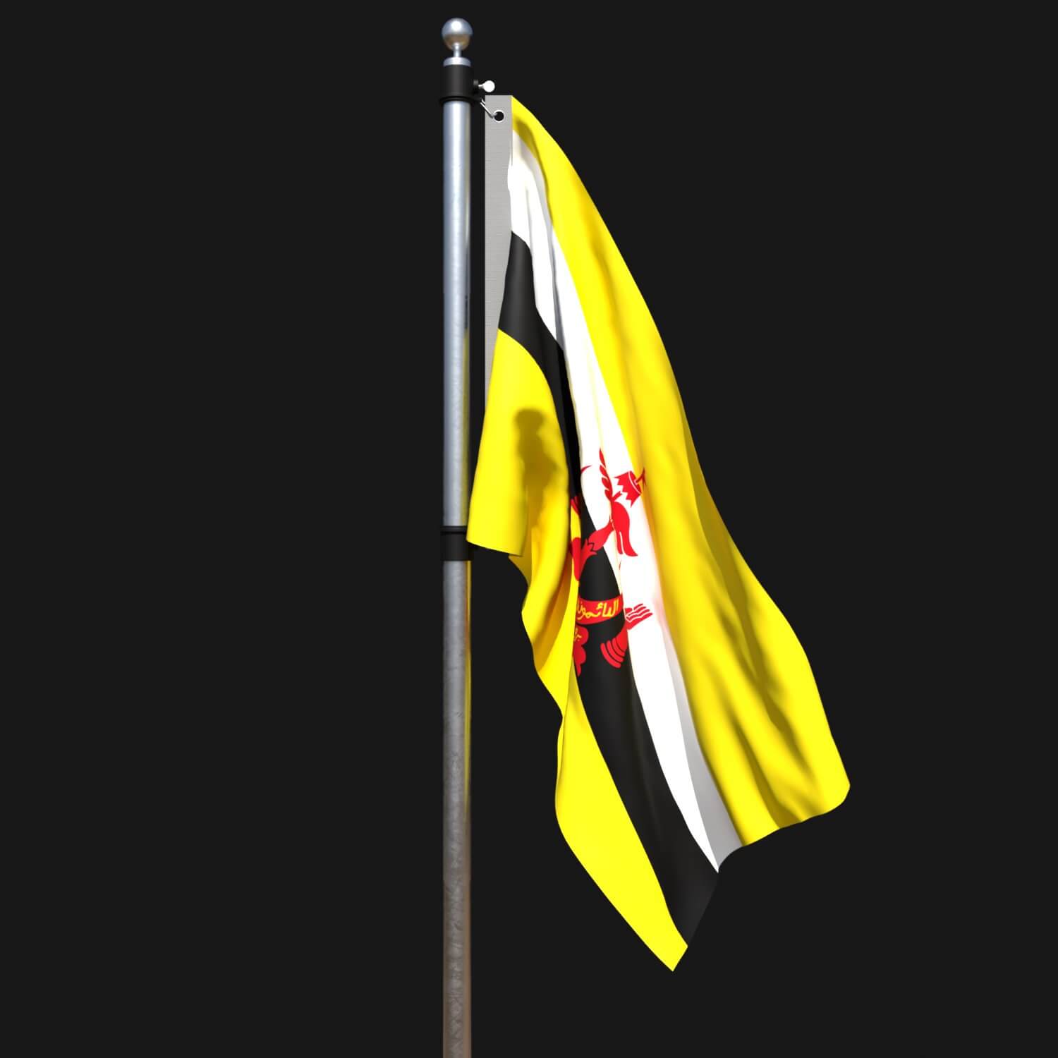 Flag of Brunei 02 - 3D Model by ERTAN ZORLU