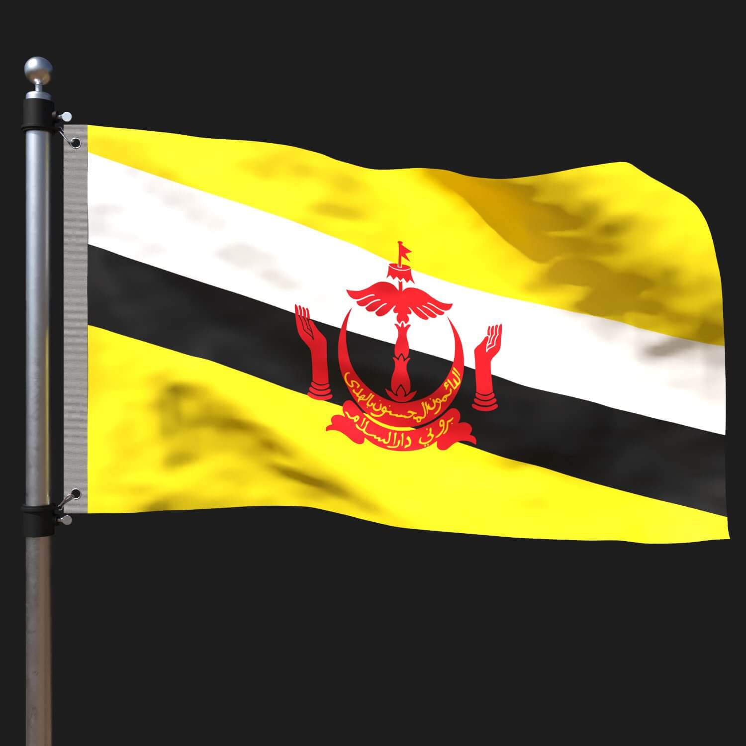 Flag of Brunei - 3D Model by ERTAN ZORLU