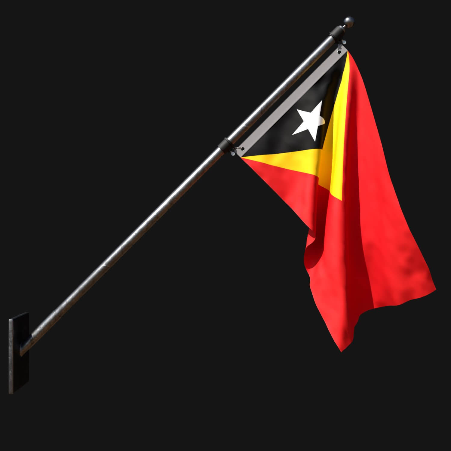 Flag of East Timor 03 - 3D Model by ERTAN ZORLU