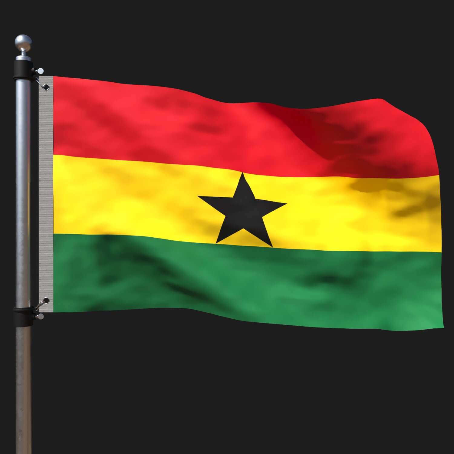 Flag of Ghana - 3D Model by ERTAN ZORLU
