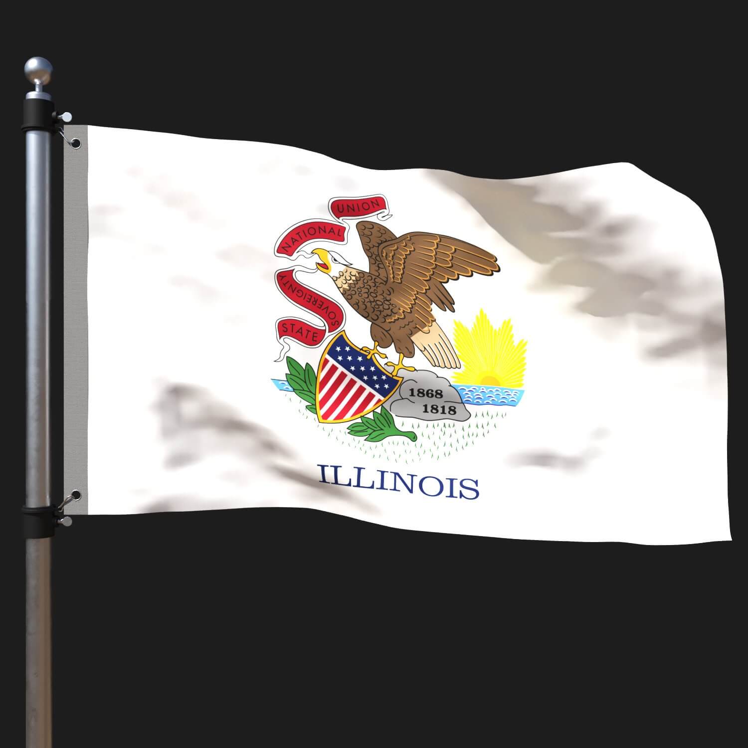 Flag of Illinois - 3D Model by ERTAN ZORLU