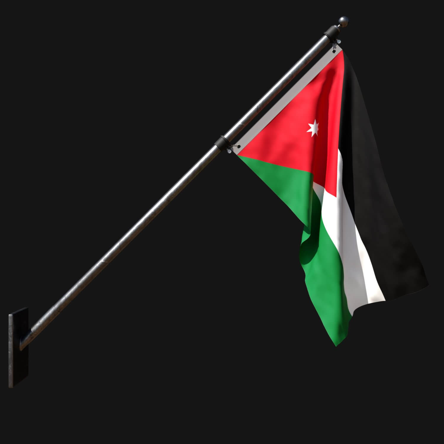 Flag of Jordan 03 - 3D Model by ERTAN ZORLU