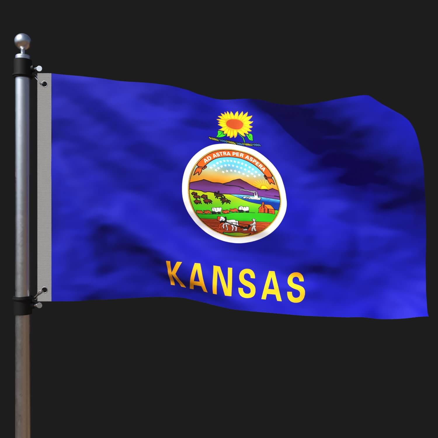 Flag of Kansas - 3D Model by ERTAN ZORLU