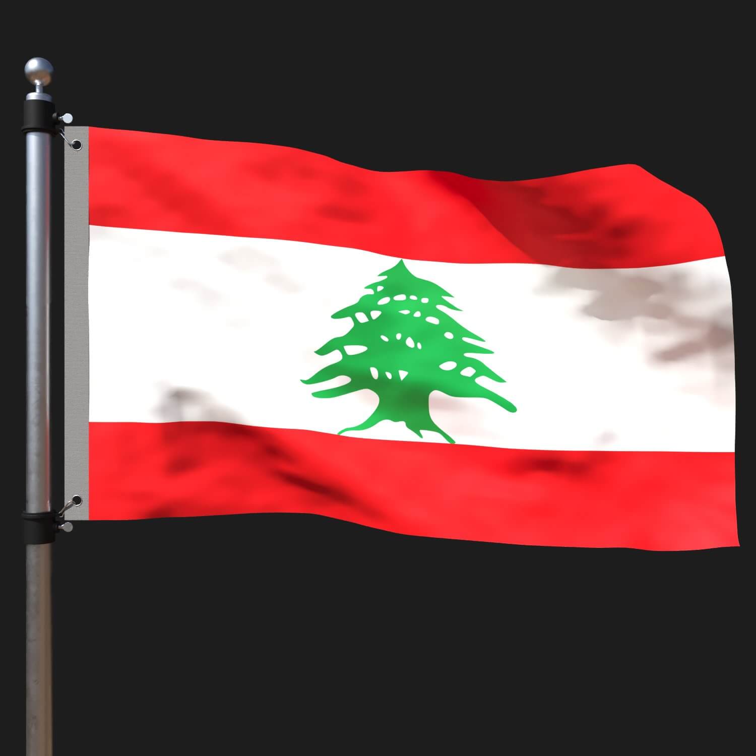 Flag of Lebanon - 3D Model by ERTAN ZORLU