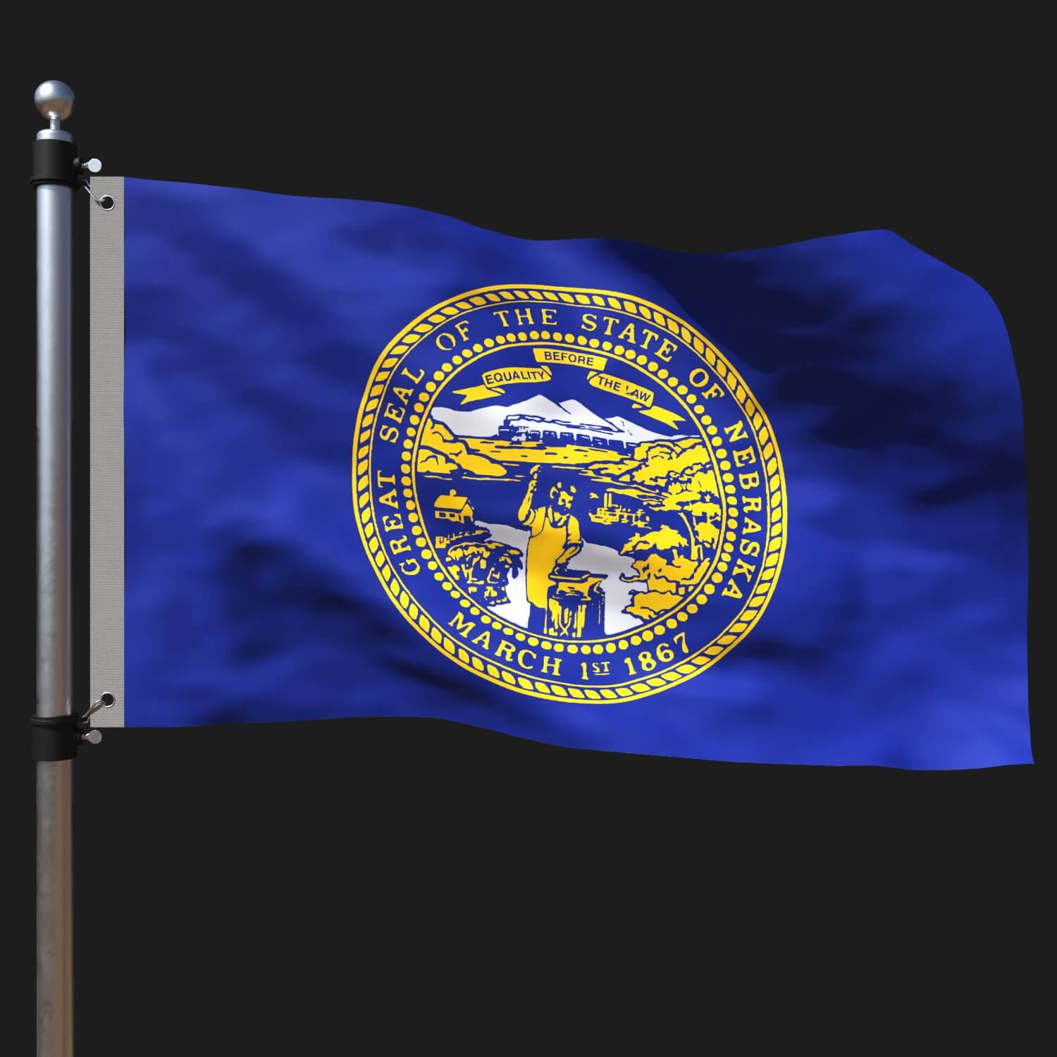 Flag of Nebraska - 3D Model by ERTAN ZORLU