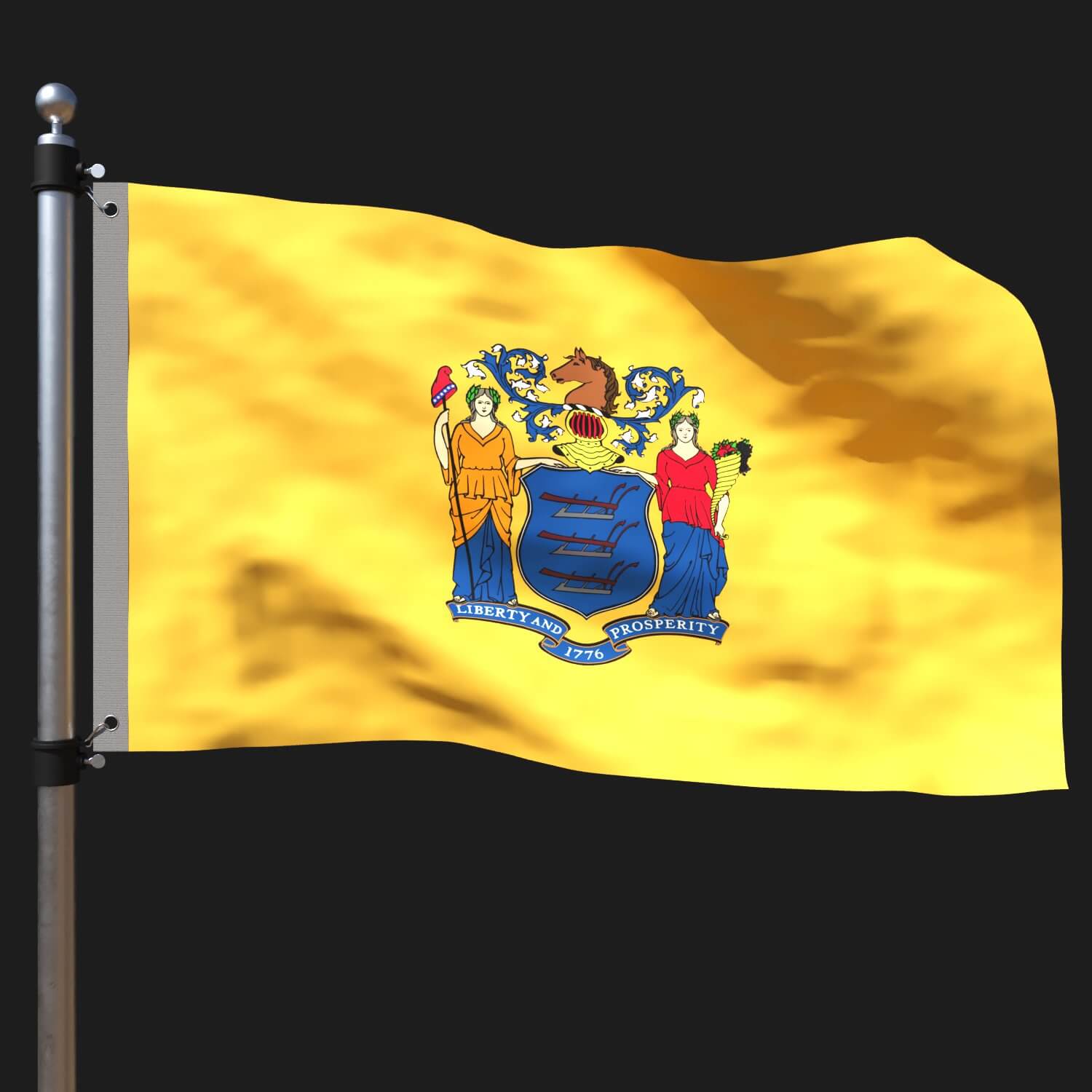 Flag of New Jersey - 3D Model by ERTAN ZORLU