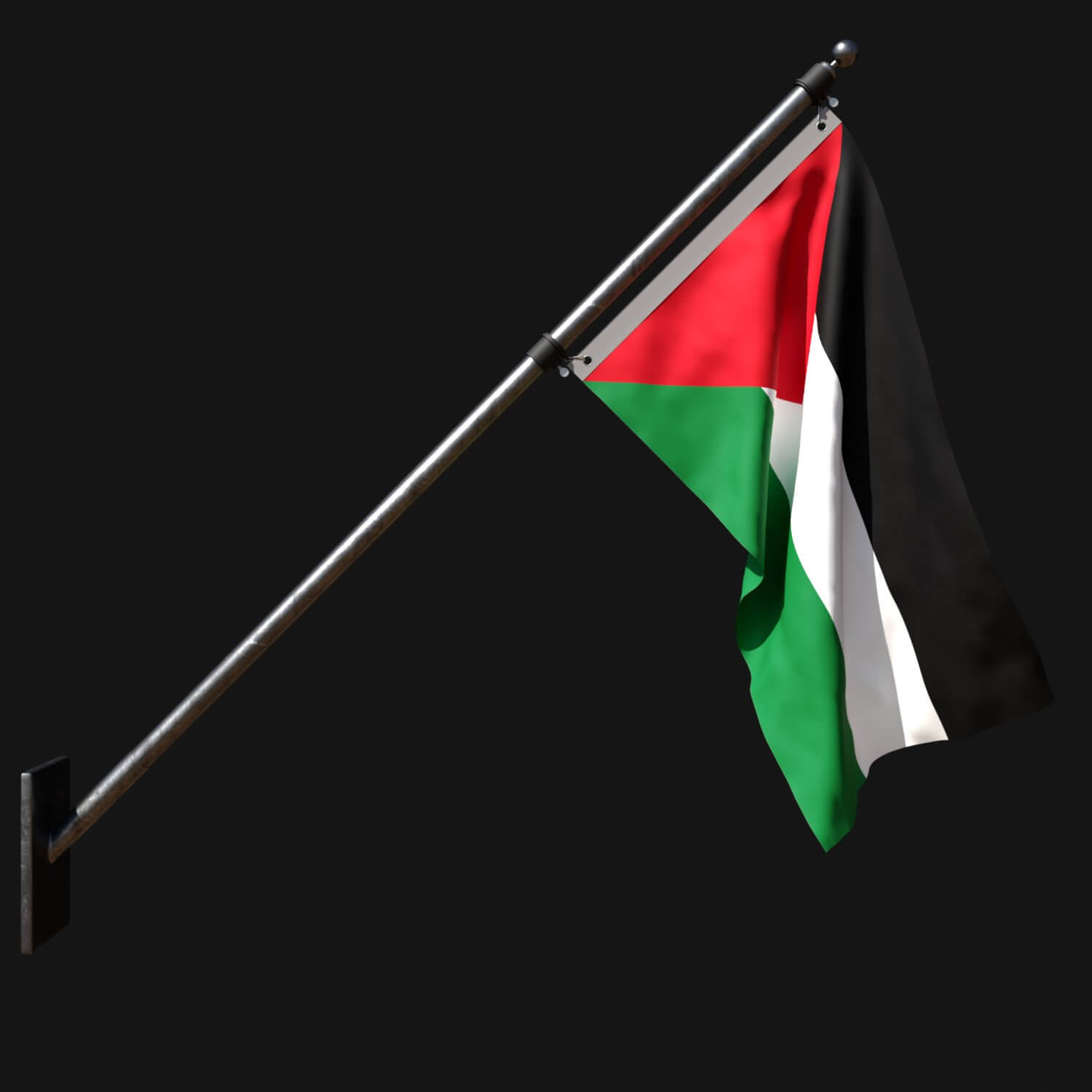 Flag of Palestine 03 - 3D Model by ERTAN ZORLU
