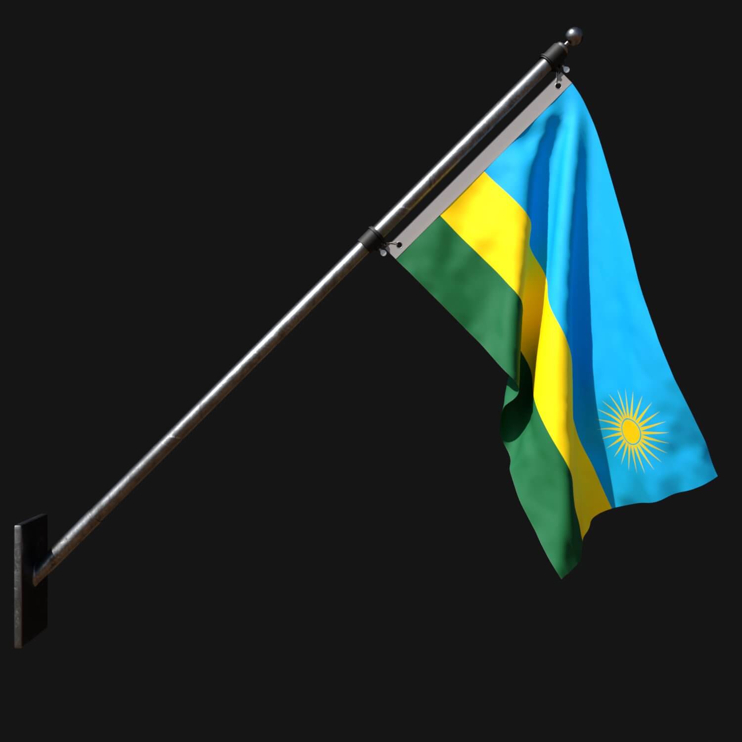 Flag of Rwanda 03 - 3D Model by ERTAN ZORLU