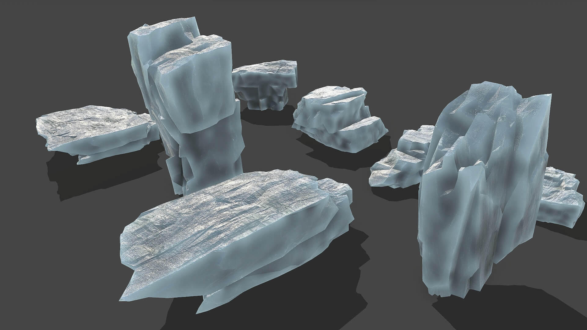 Ice Rocks - 3D Models PBR Pack 13 by ERTAN ZORLU