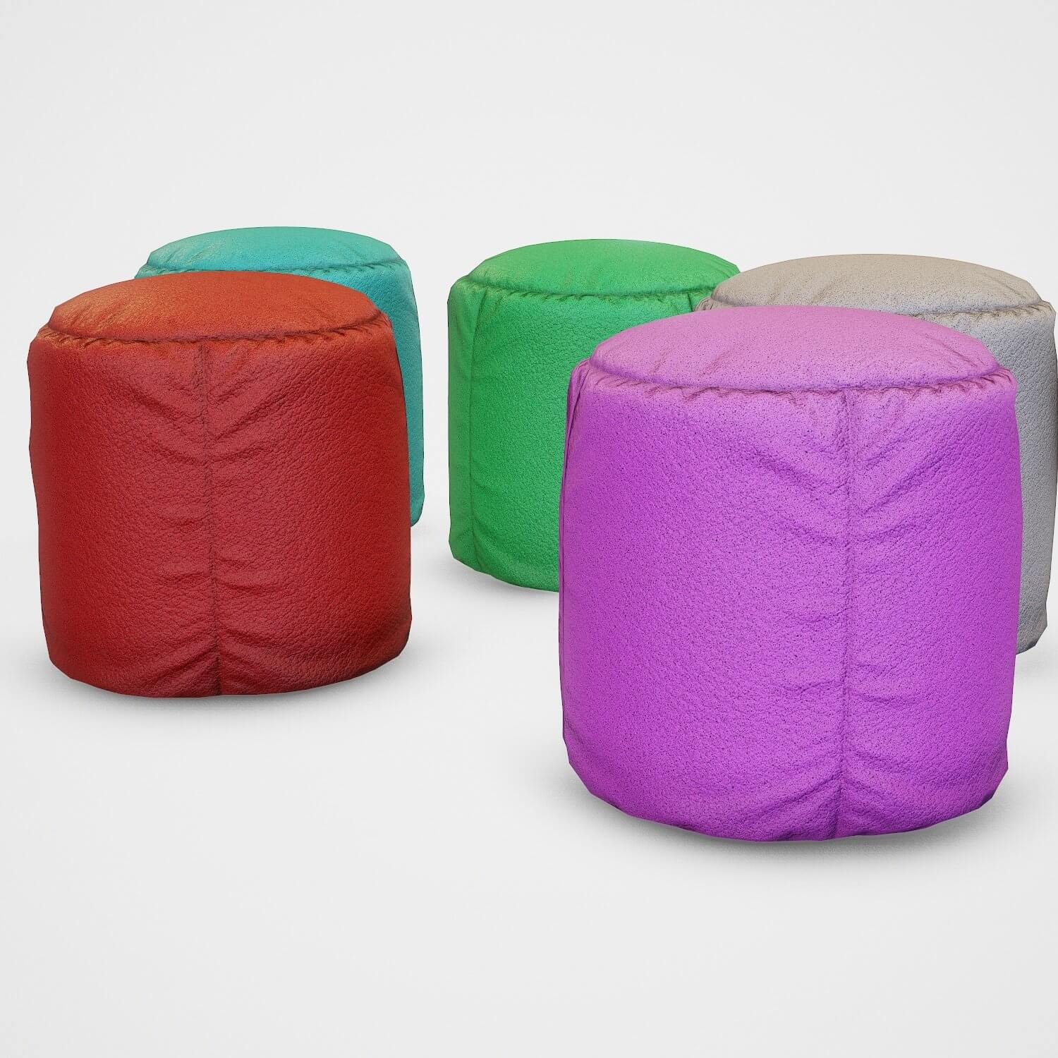 Pouf Stool Colors - 3D Model by ERTAN ZORLU