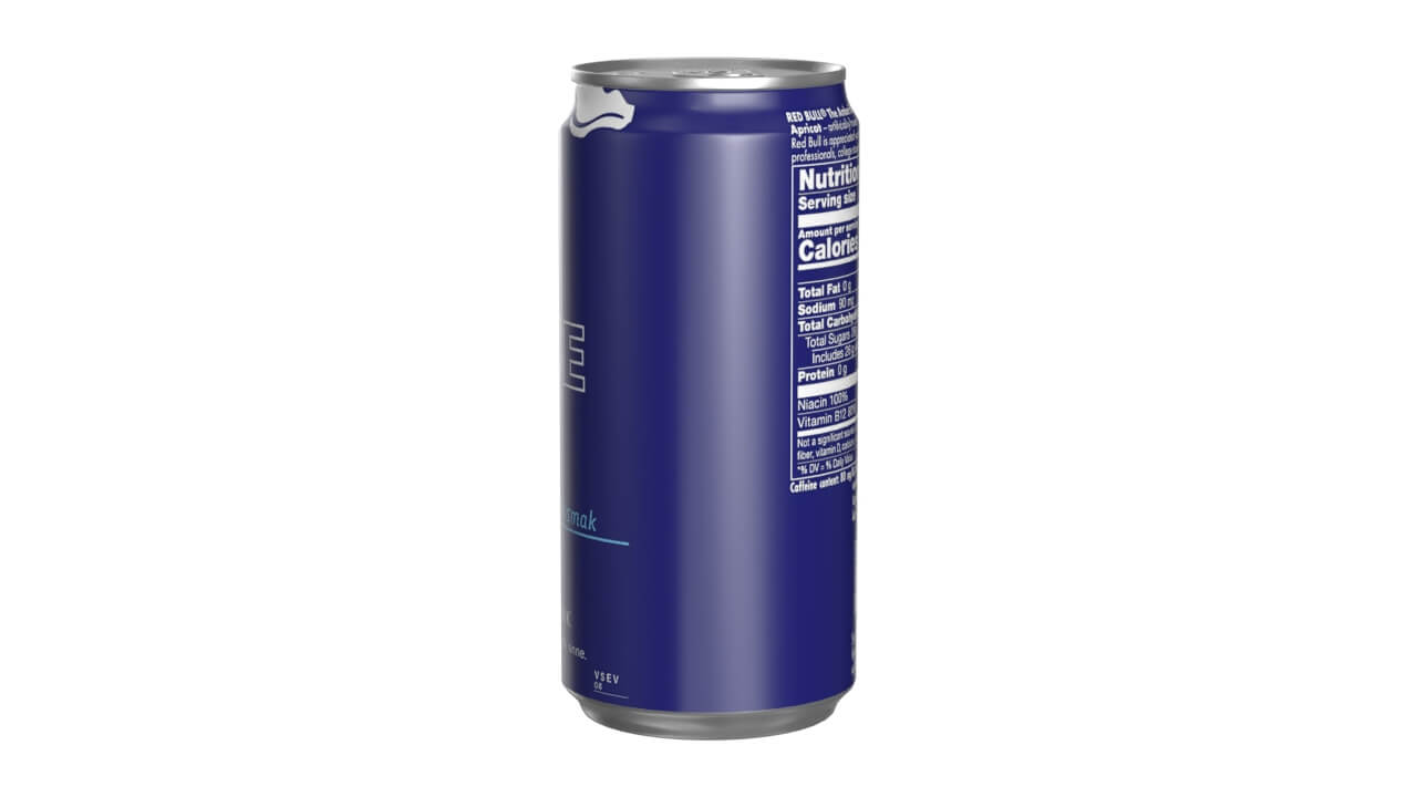 Red Bull Blue Edition Drink Can Sleek 250ml 01 - 3D Model by ERTAN ZORLU