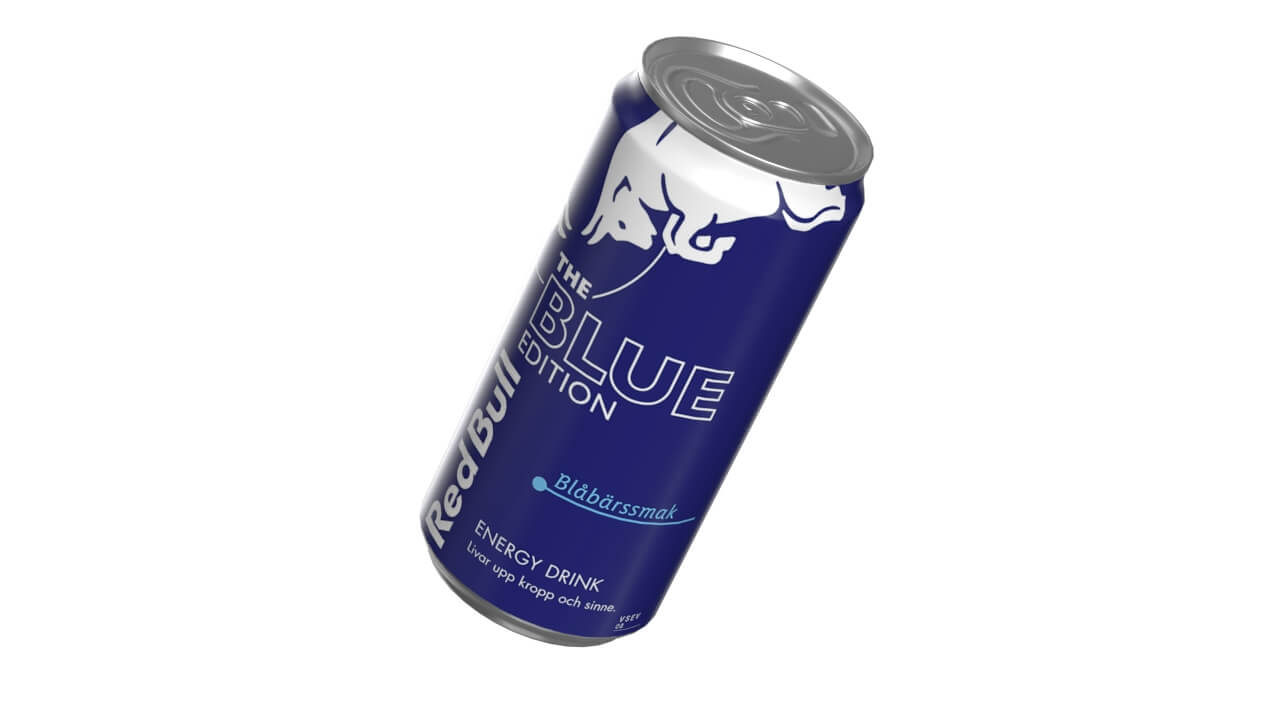 Red Bull Blue Edition Drink Can Sleek 250ml 01 - 3D Model by ERTAN ZORLU