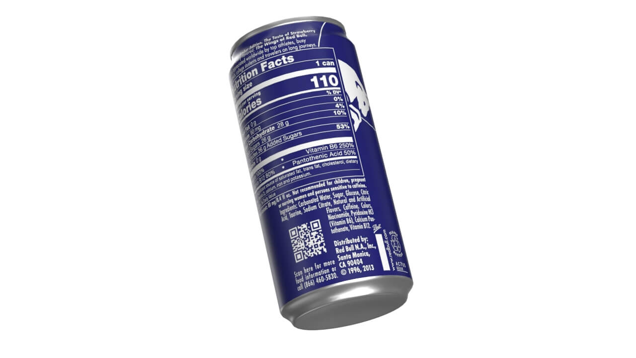Red Bull Blue Edition Drink Can Sleek 250ml 01 - 3D Model by ERTAN ZORLU